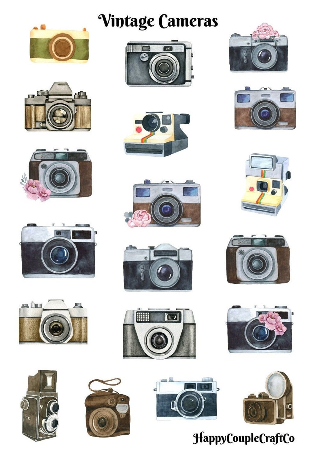Vintage Cameras Sticker Sheet Camera Stickers Vintage - Etsy