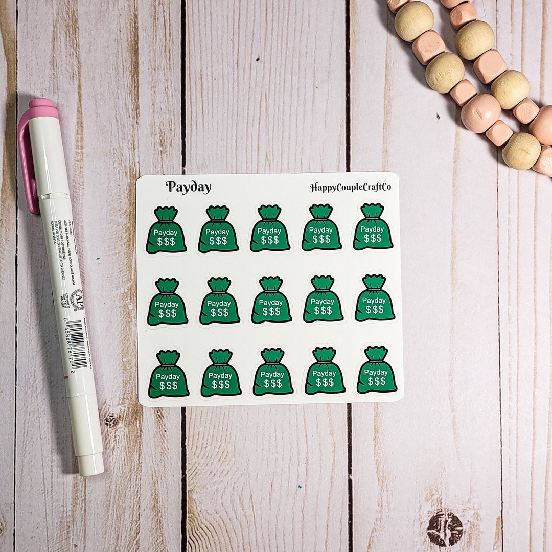 Payday Mini Sticker Sheet Money Bag Stickers Money Stickers - Etsy