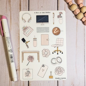 Day at the Office Sticker Sheet Workspace Stickers Work - Etsy
