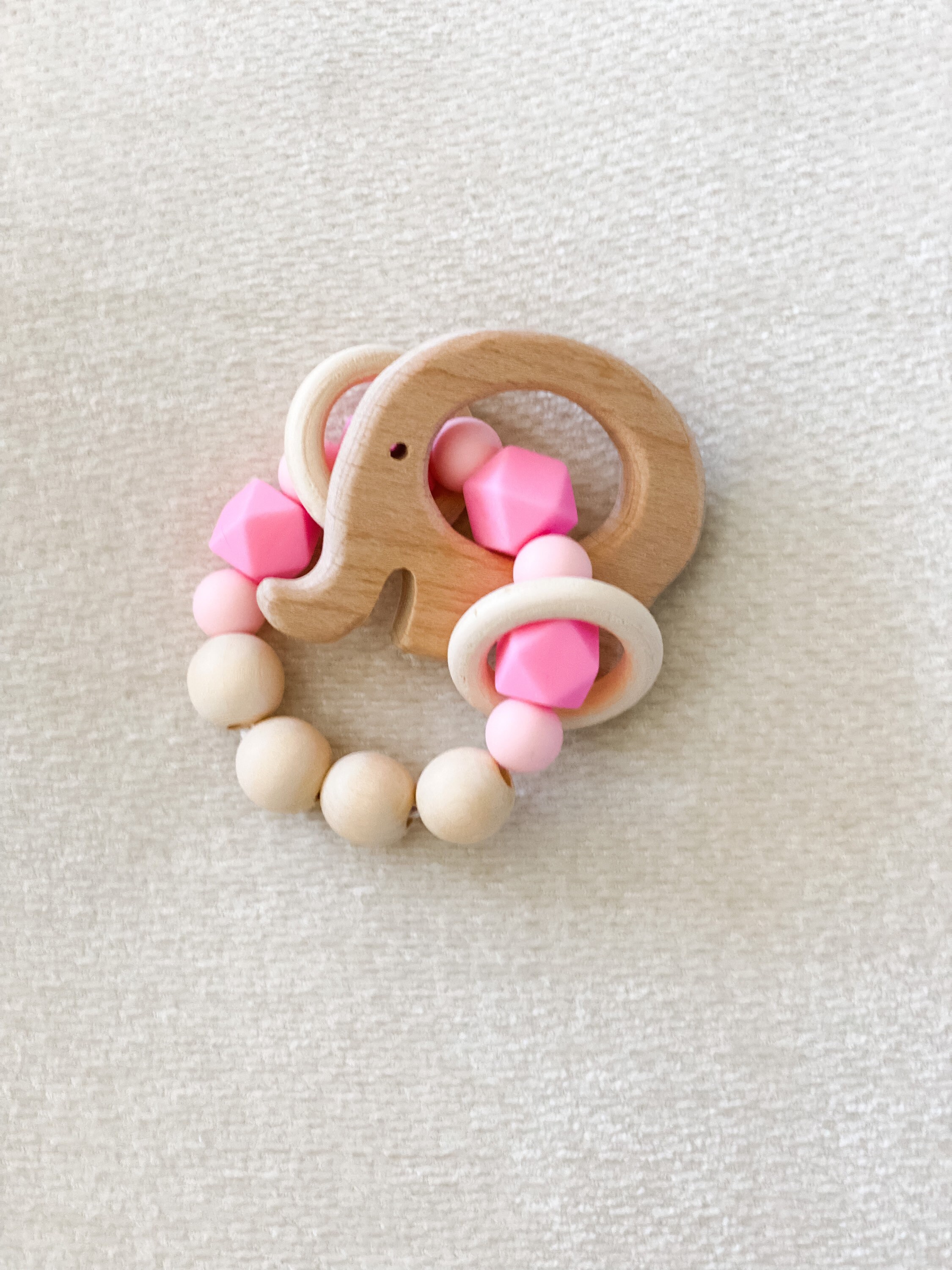 Pink Elephant Rattle Ring - Etsy