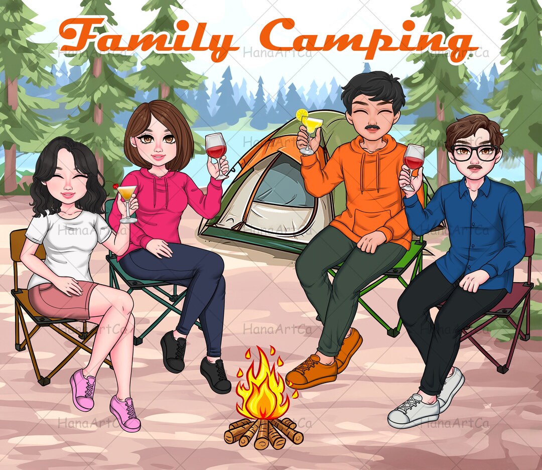 Family Camping Clipart, Couple Clipart, Valentine, Family Clipart, Best ...