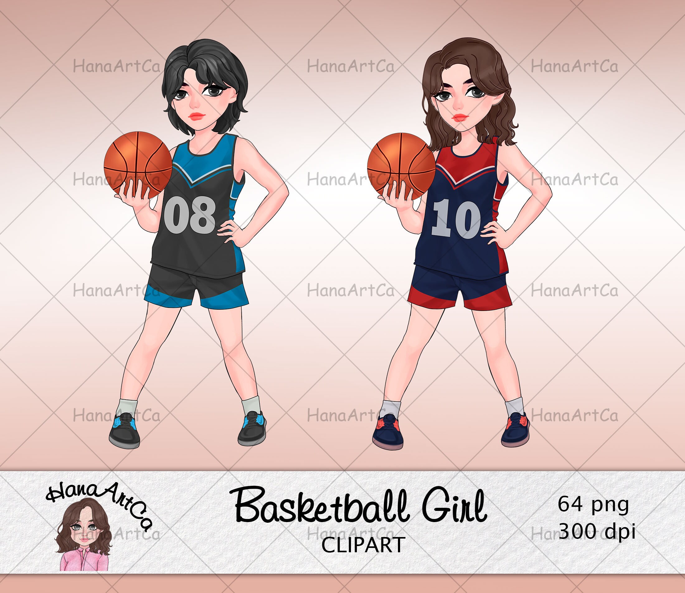 Basketball Girl Clipart, Basketball Clipart, Sports Clipart, Basketball ...