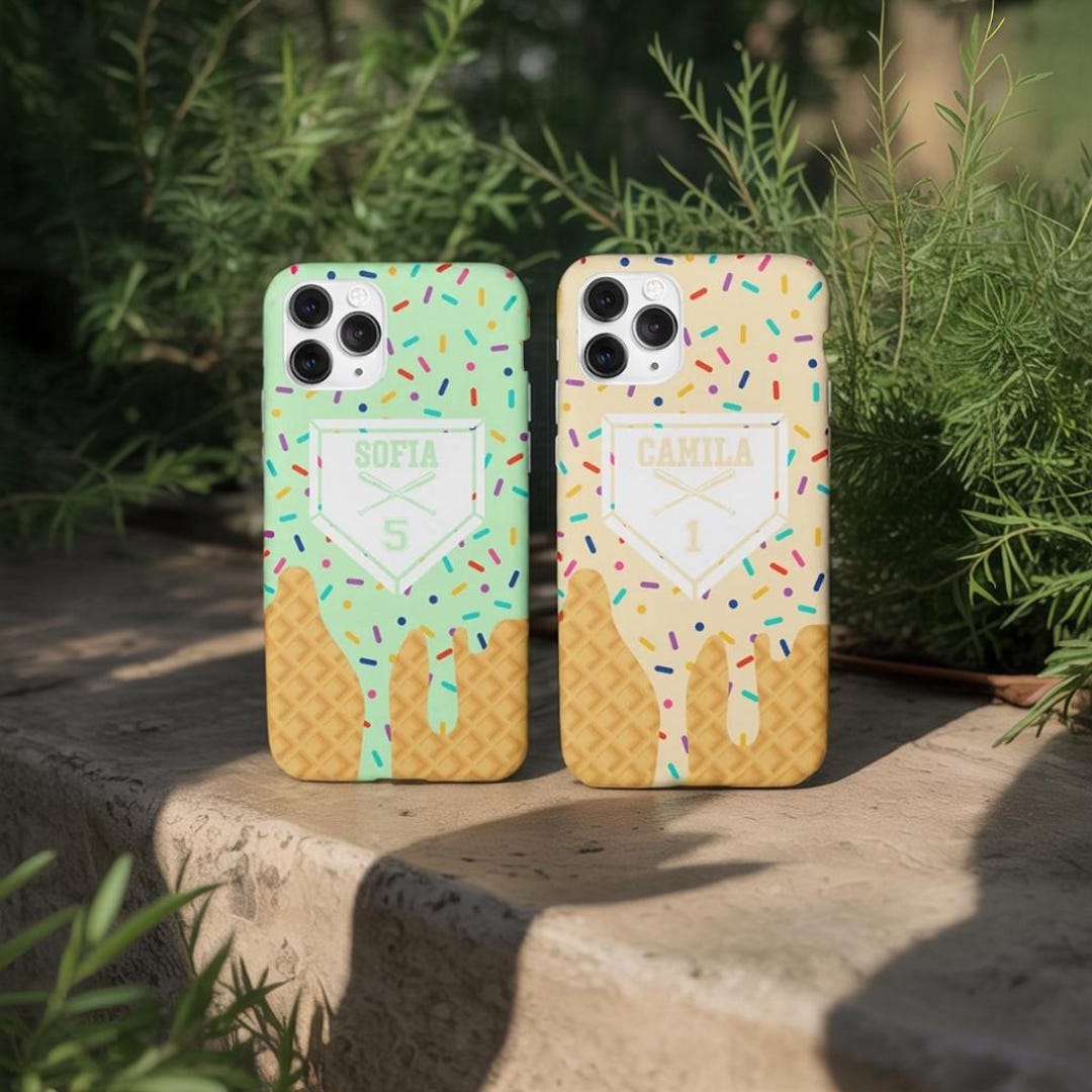 Custom Ice Cream Drip iPhone Case: Personalized Waffle Cone Design - Etsy