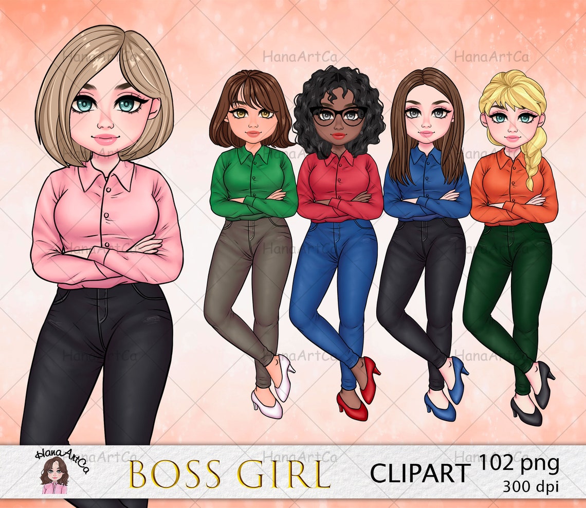 Boss Girl Clipart, Lady Boss Clipart, Fashion Girl Clipart, Business ...