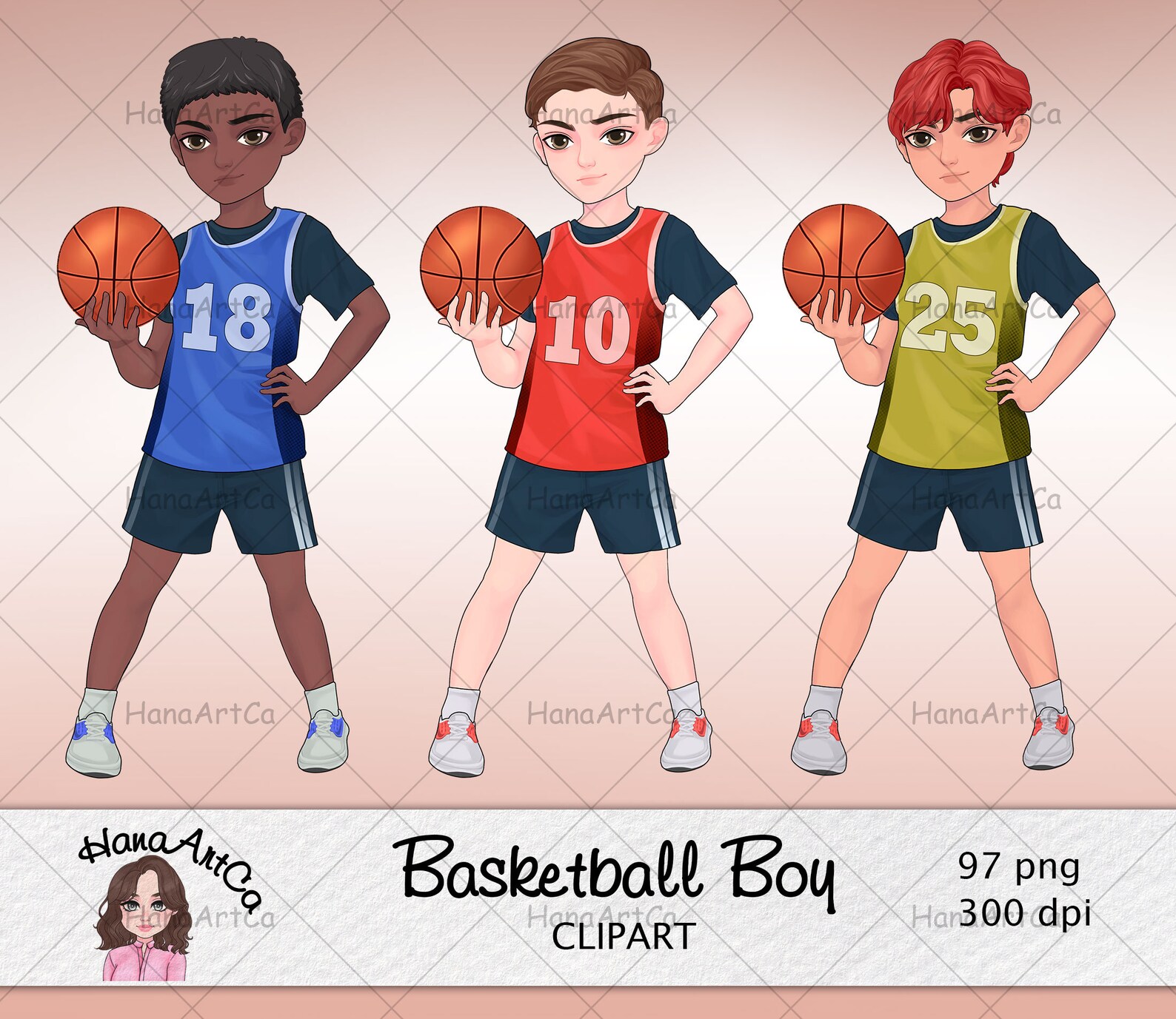Basketball Boy Clipart, Basketball Clipart, Sports Clipart, Basketball ...
