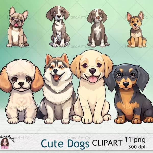 Cute Dog Clipart - Etsy