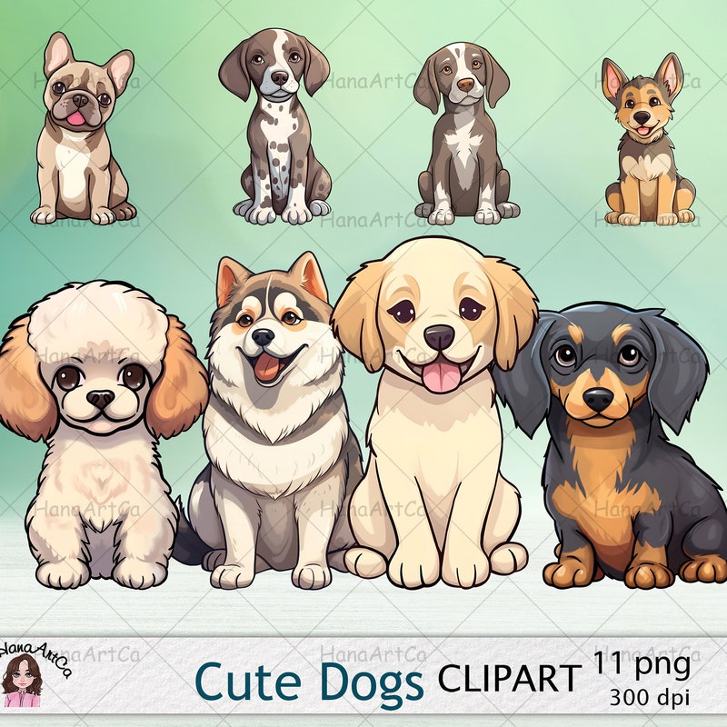 Cute Dog Clipart - Etsy
