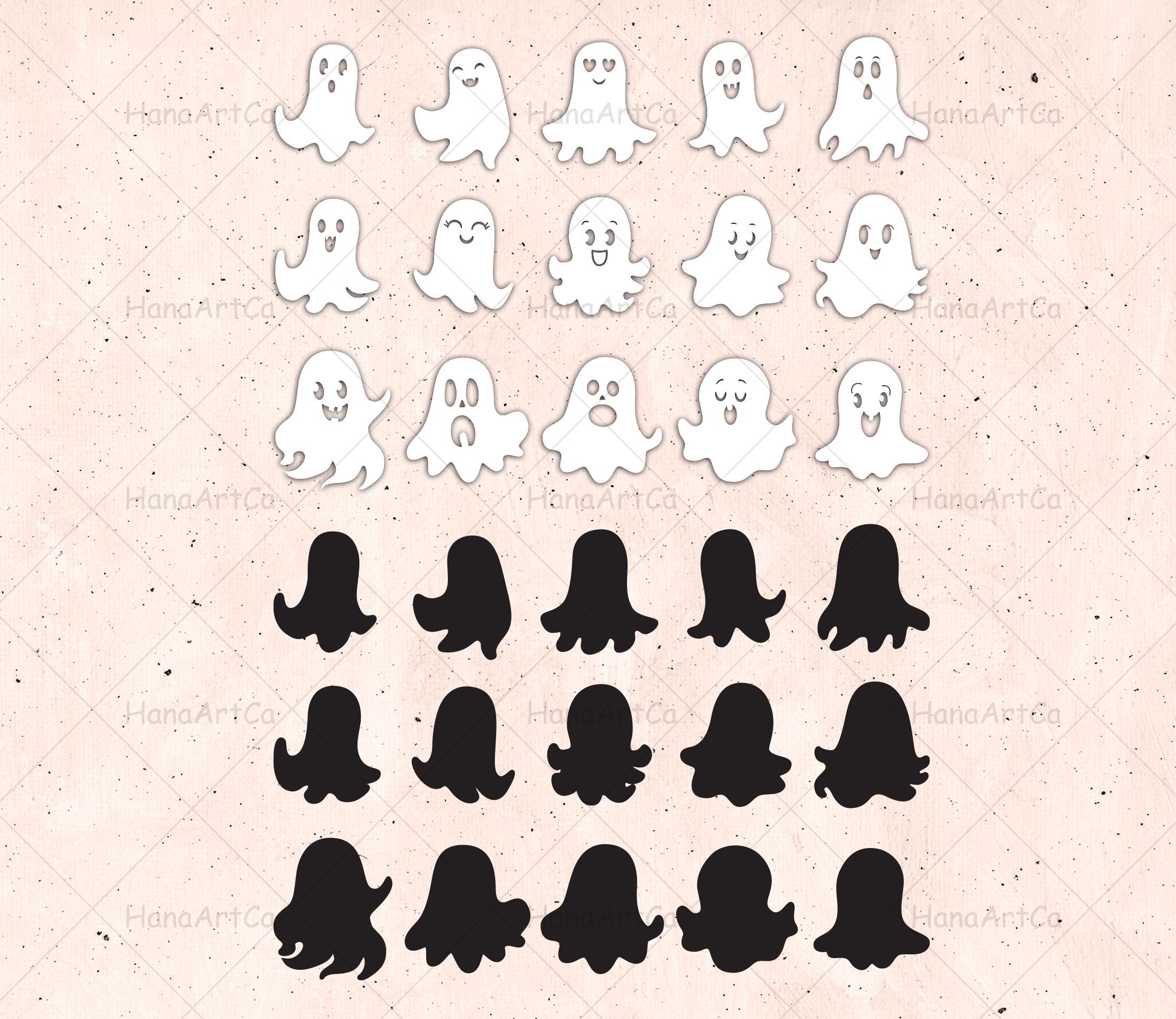 Ghost Bundle Svg, Halloween Sign Cut File, Cute Ghost Bundle Svg, Ghost ...
