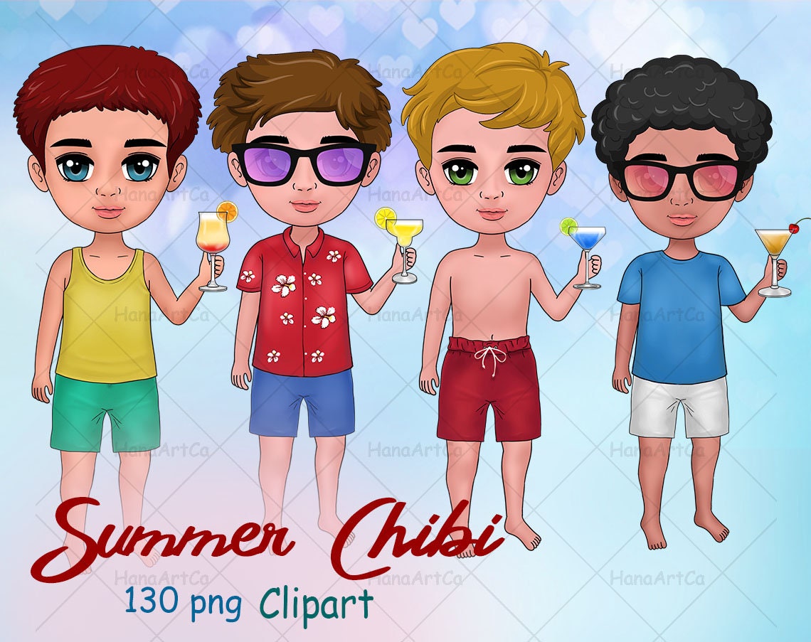 Summer Boys Clipart Swimwear Boy Clipart Beach Boy Clipart - Etsy