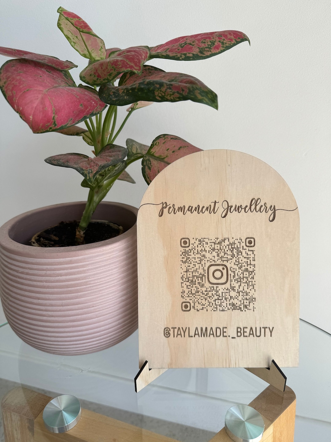 Custom Wood QR Code Sign Market Stall Sign Social Media Sign for Market ...