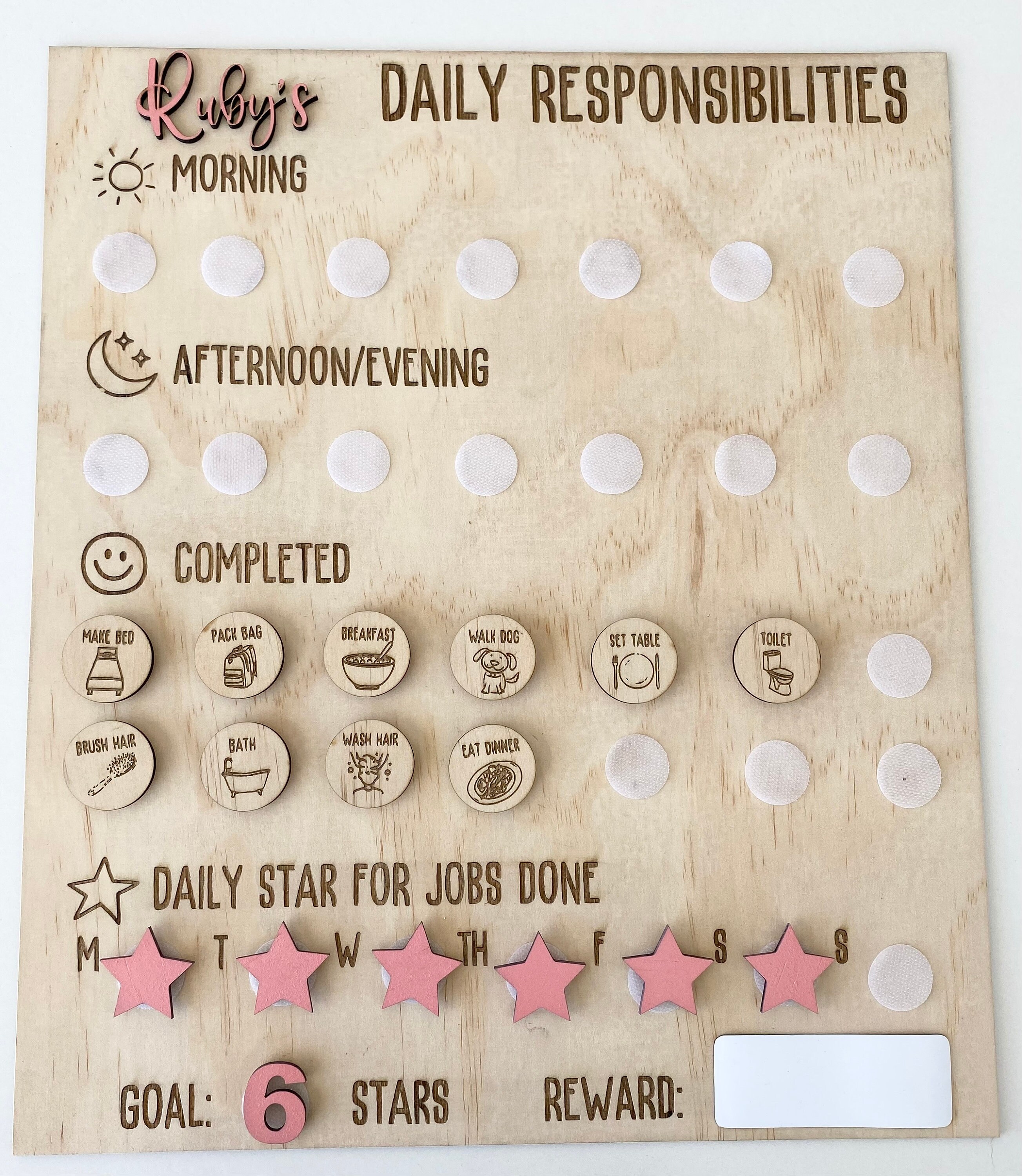 Laser Cut SVG File Kids Chore Chart Daily Job Chart Daily Planner File ...