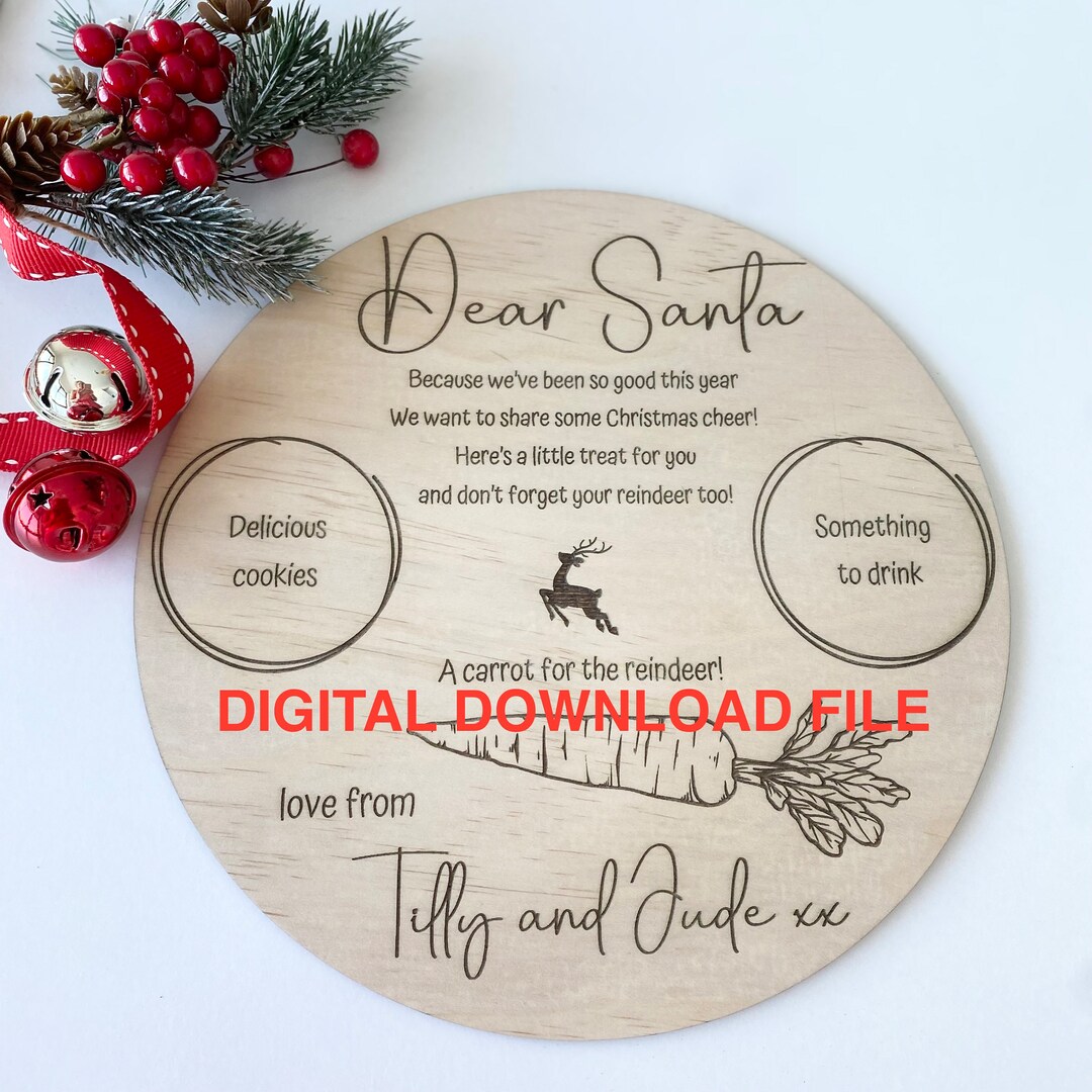 Digital Download File Santa Plate Personalised Christmas Treats for ...