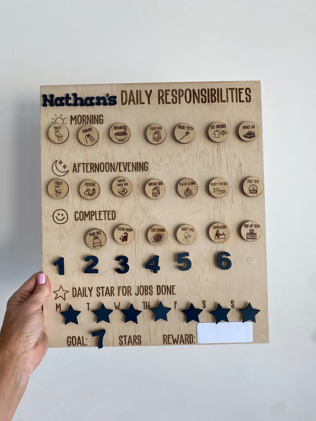 Personalised Daily Routine Chart for Child Daily Chore Responsibility ...