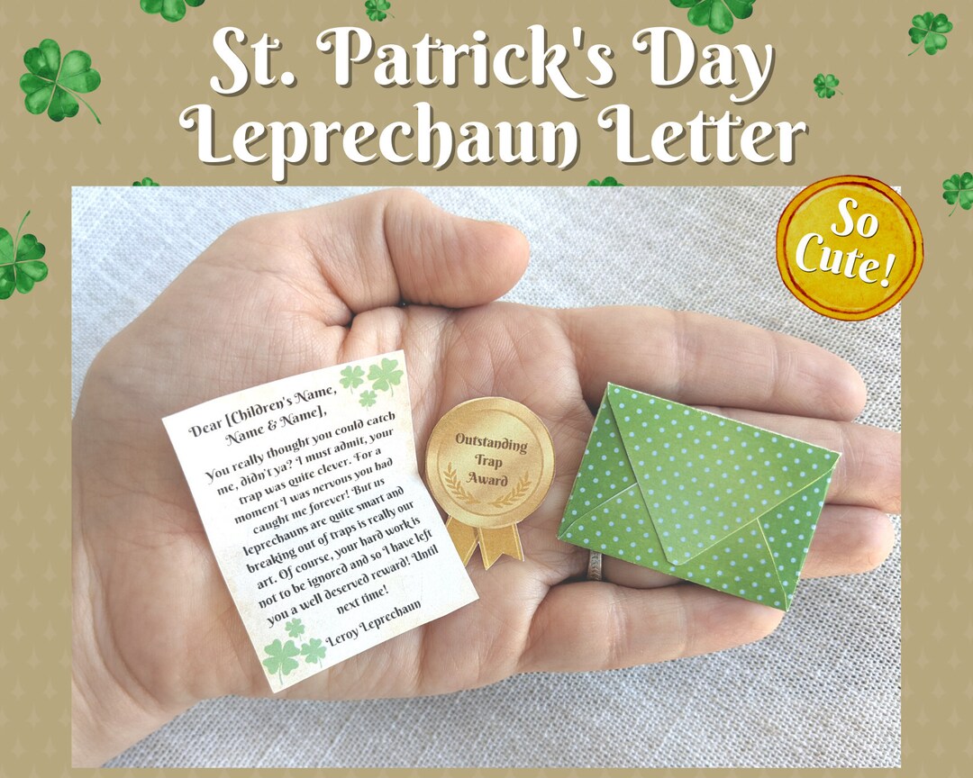 Miniature Customizable Leprechaun Letter, Envelope and Golden Trap ...