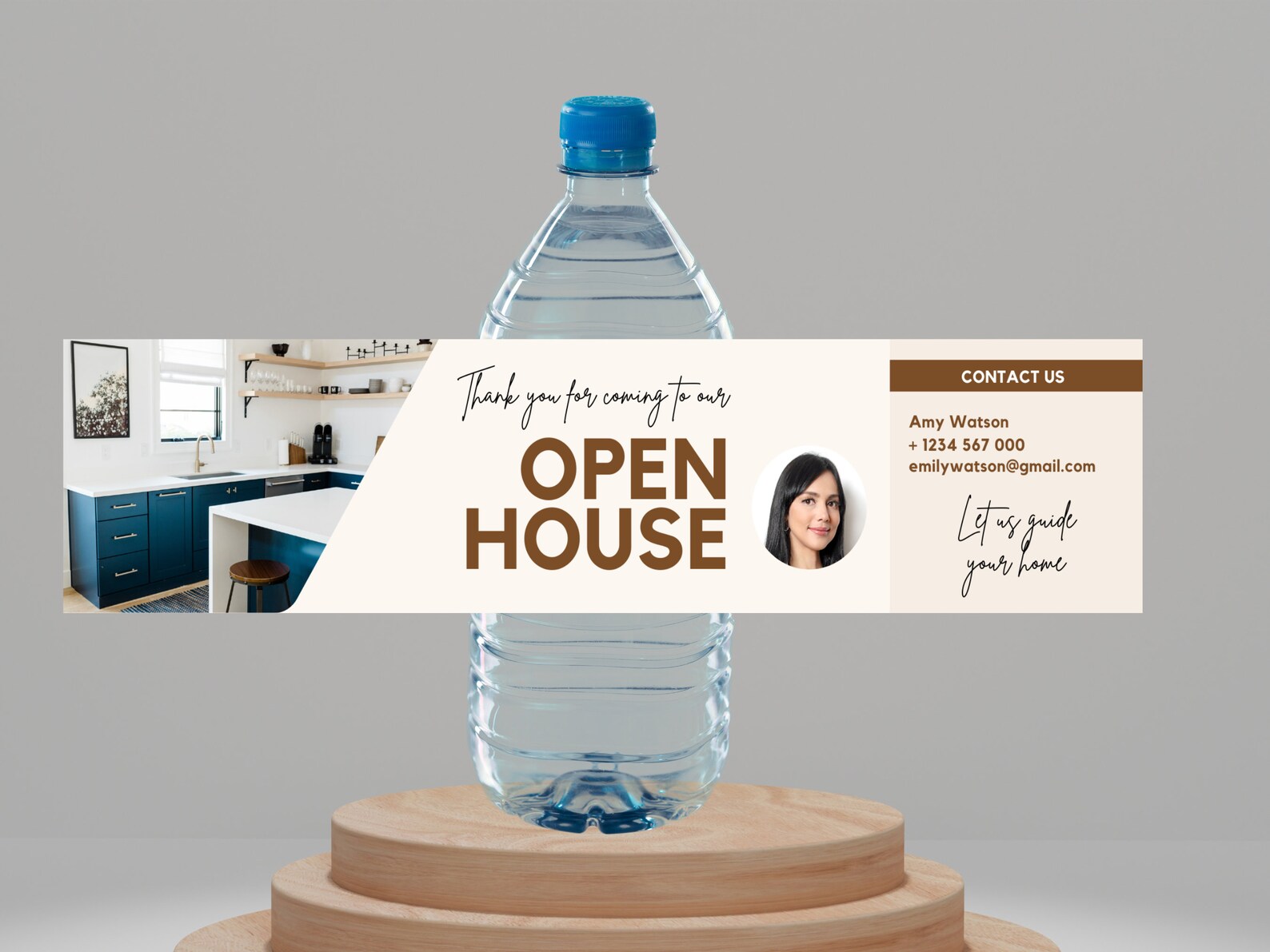 Real Estate Open House Water Bottle Label, Open House Bottle Label ...