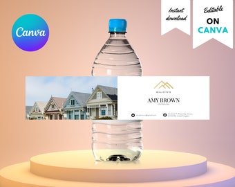 Real Estate Open House Water Bottle Label, Open House Bottle Label ...