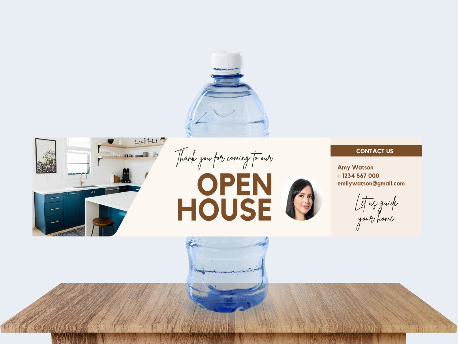 Real Estate Open House Water Bottle Label, Open House Bottle Label ...