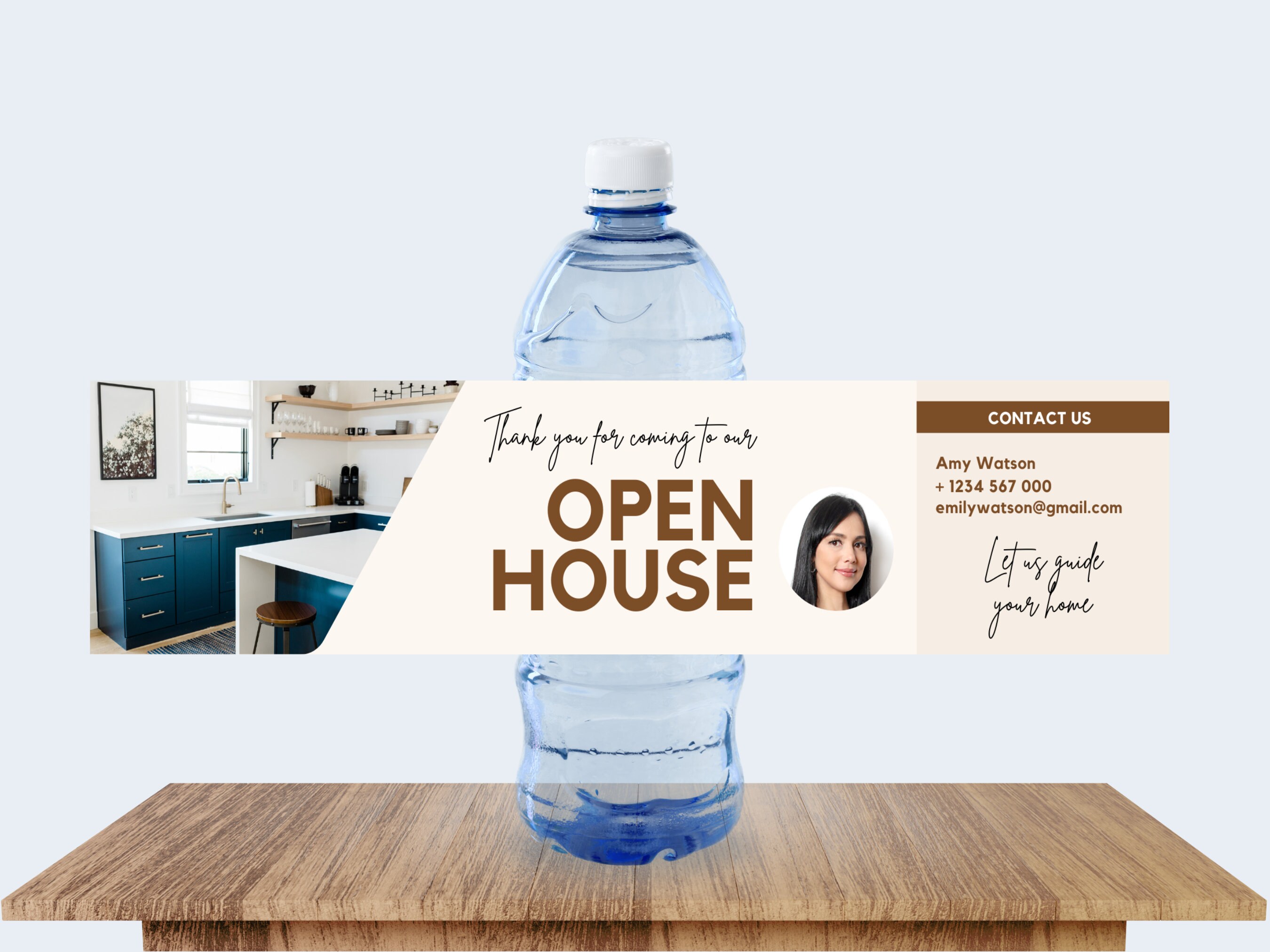 Real Estate Open House Water Bottle Label, Open House Bottle Label ...