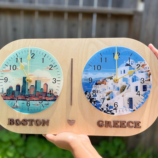 Multi Time Zone Wall Clock - Etsy