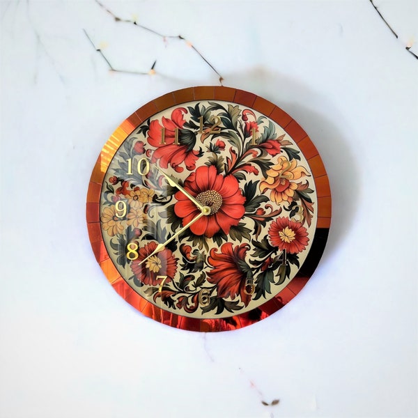 Floral Wall Clock - Etsy