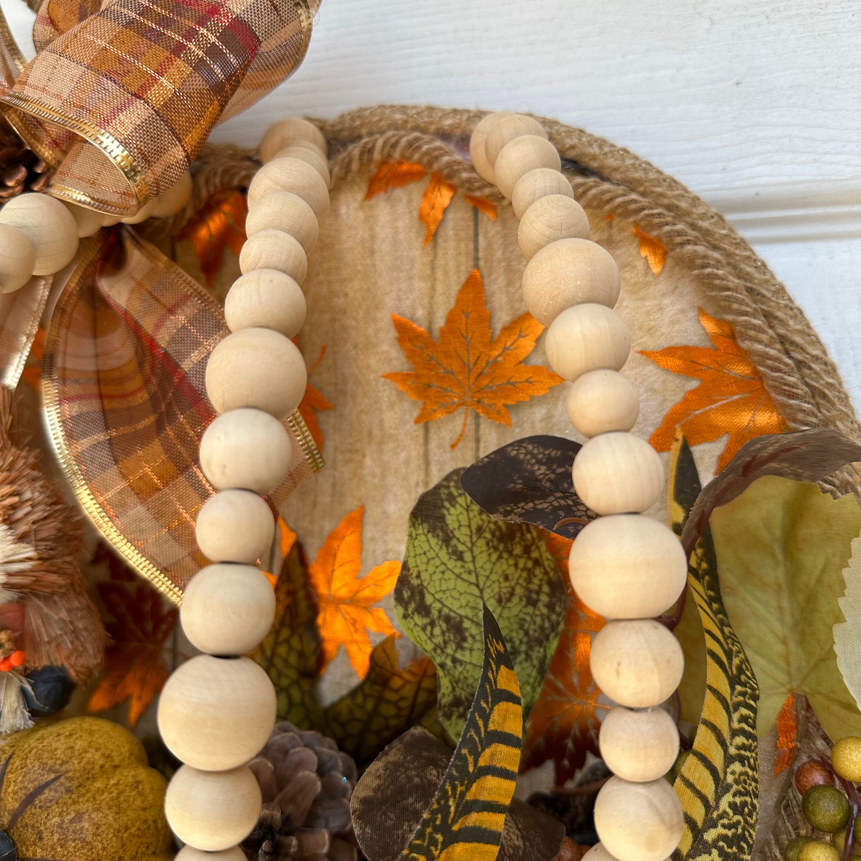 3D Pumpkin Fall Wreath/bead Wreath/ Happy Fall Wreath/harvest Wreath ...