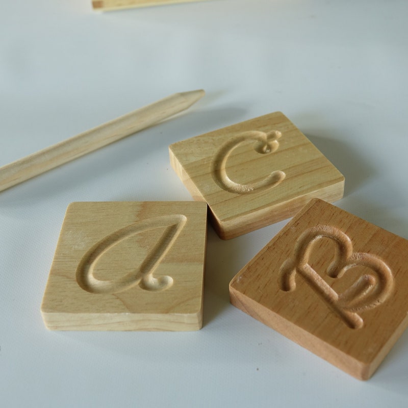 Wooden Cursive Tracing Letters - Etsy