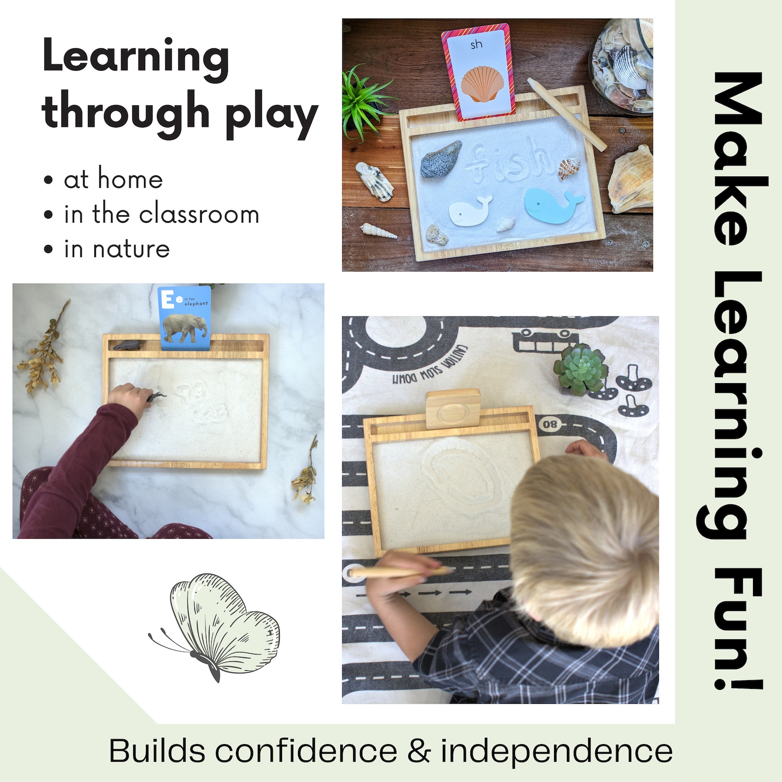 Sand Tray With Flashcard Holder. Tactile & Sensory Toys for Alphabet ...