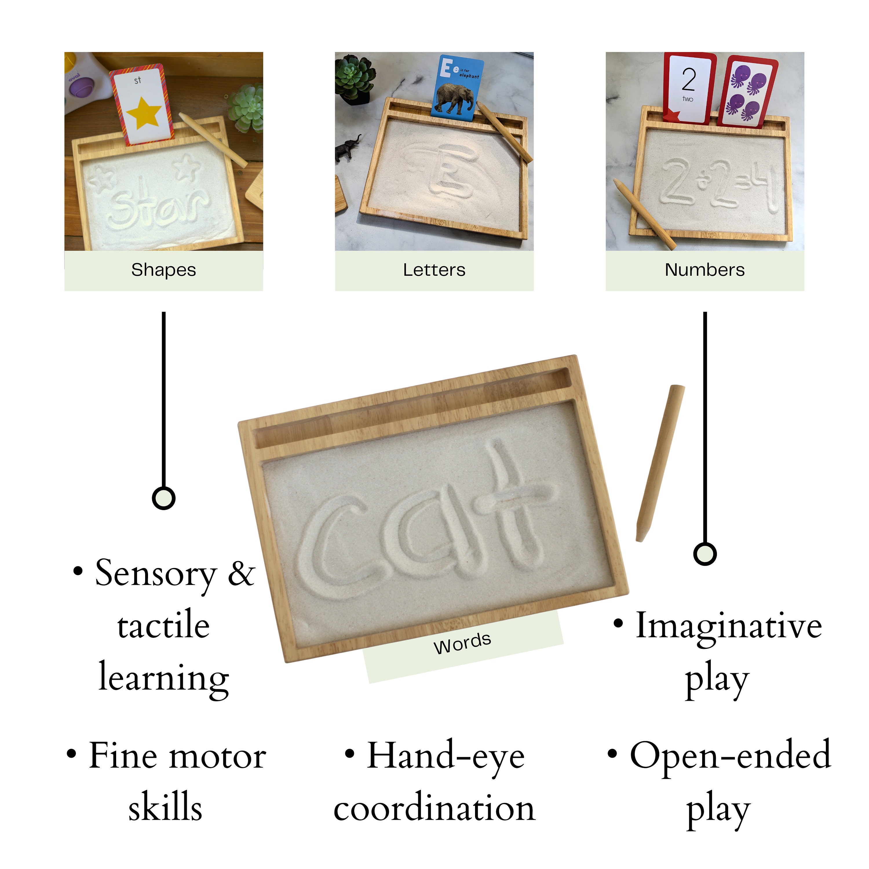 Sand Tray With Flashcard Holder. Tactile & Sensory Toys for Alphabet ...