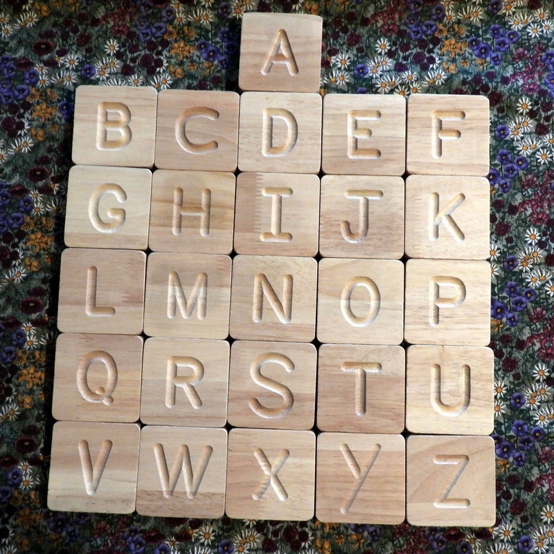 Wooden Alphabet Blocks - Etsy