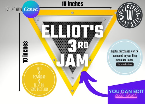 MONSTER Truck Custom Name LOGO Digital Printable Logo Png/pdf - Etsy India