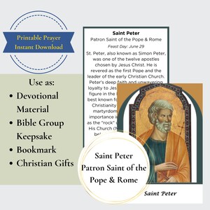St. Peter Printable Prayer Cards Digital Printable Set for Catholics ...