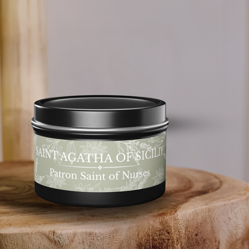 Saint Agatha of Sicily Patron Saint of Nurses Prayer Candles 4 Oz Travel Candle, Devotional ...