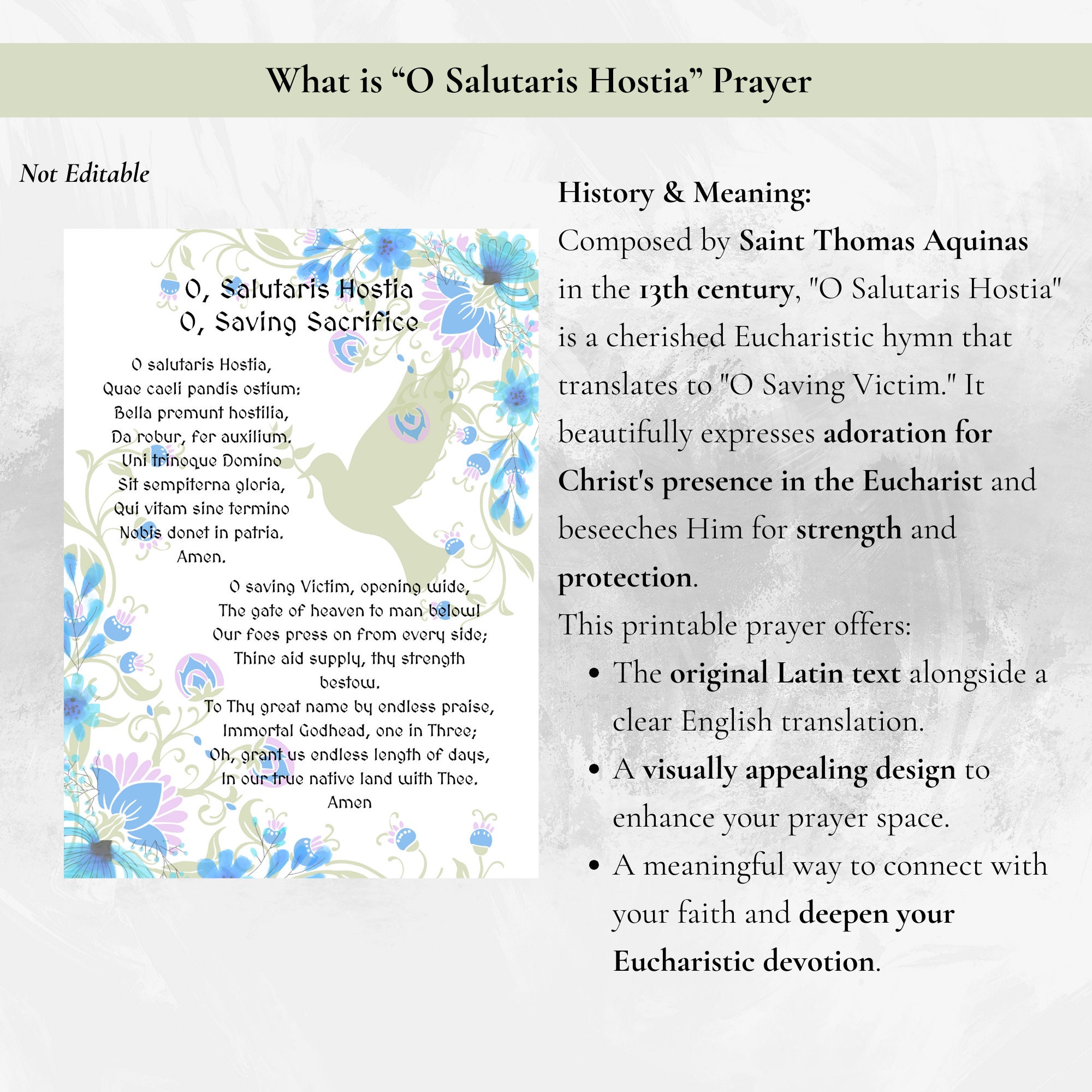 Eucharist Devotion Printable Vintage Christian Prayer Art Printable ...