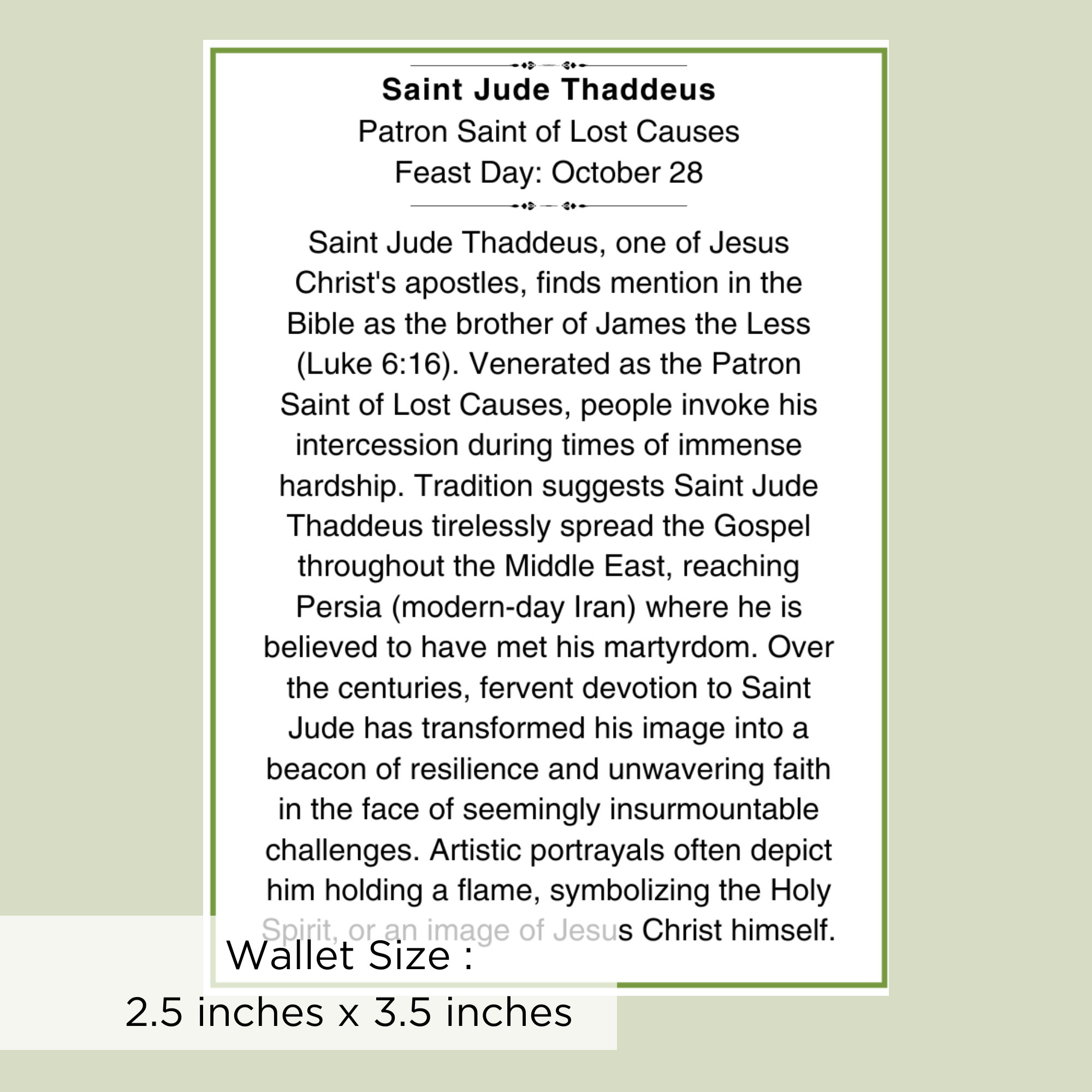 St. Jude Thaddeus Printable Prayer Cards for Kids Traditional Christian ...