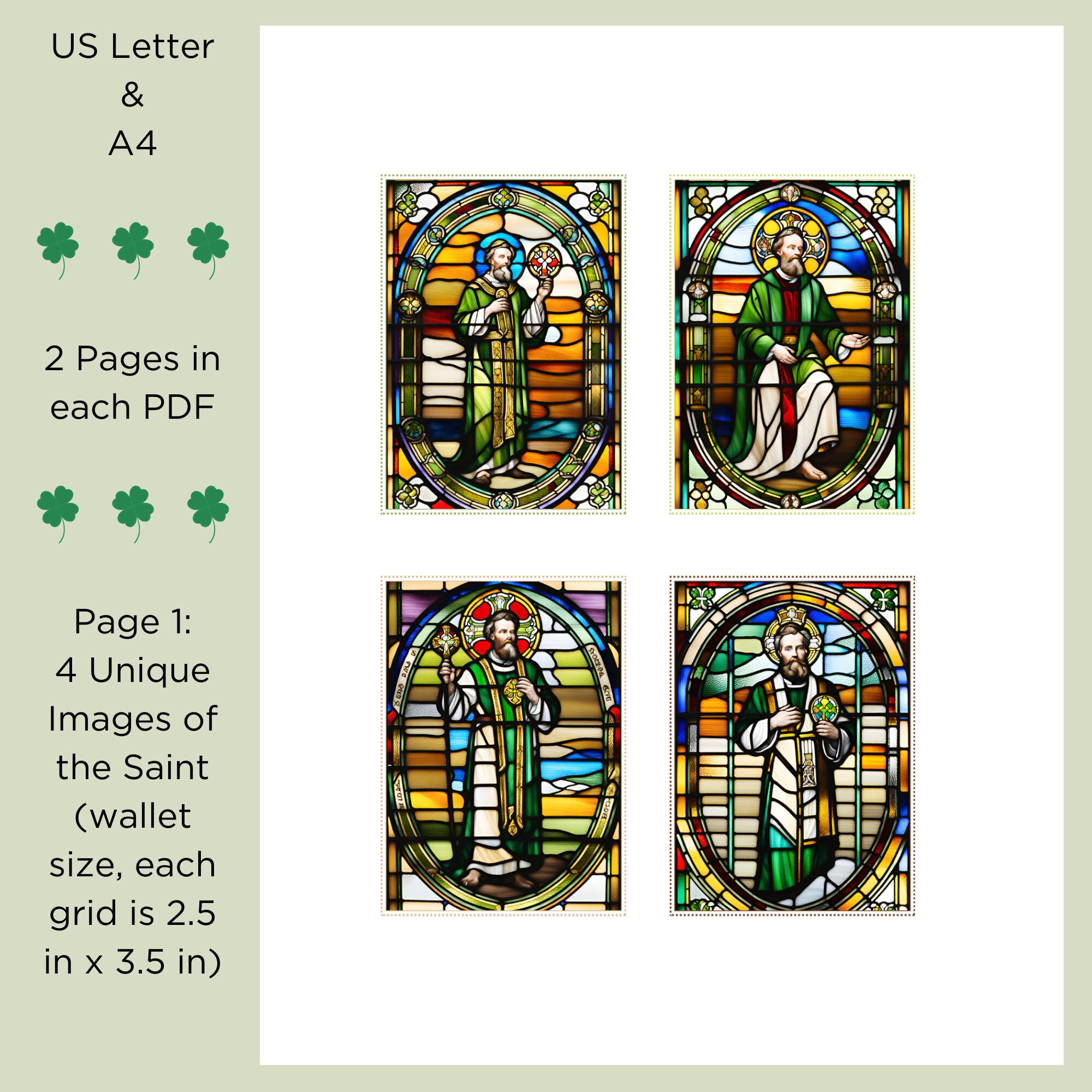 St Patrick Irish Catholic Printable Prayer Card Set Printable St ...