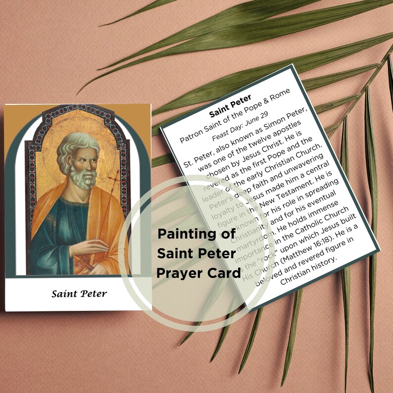 St. Peter Printable Prayer Cards Digital Printable Set for Catholics ...