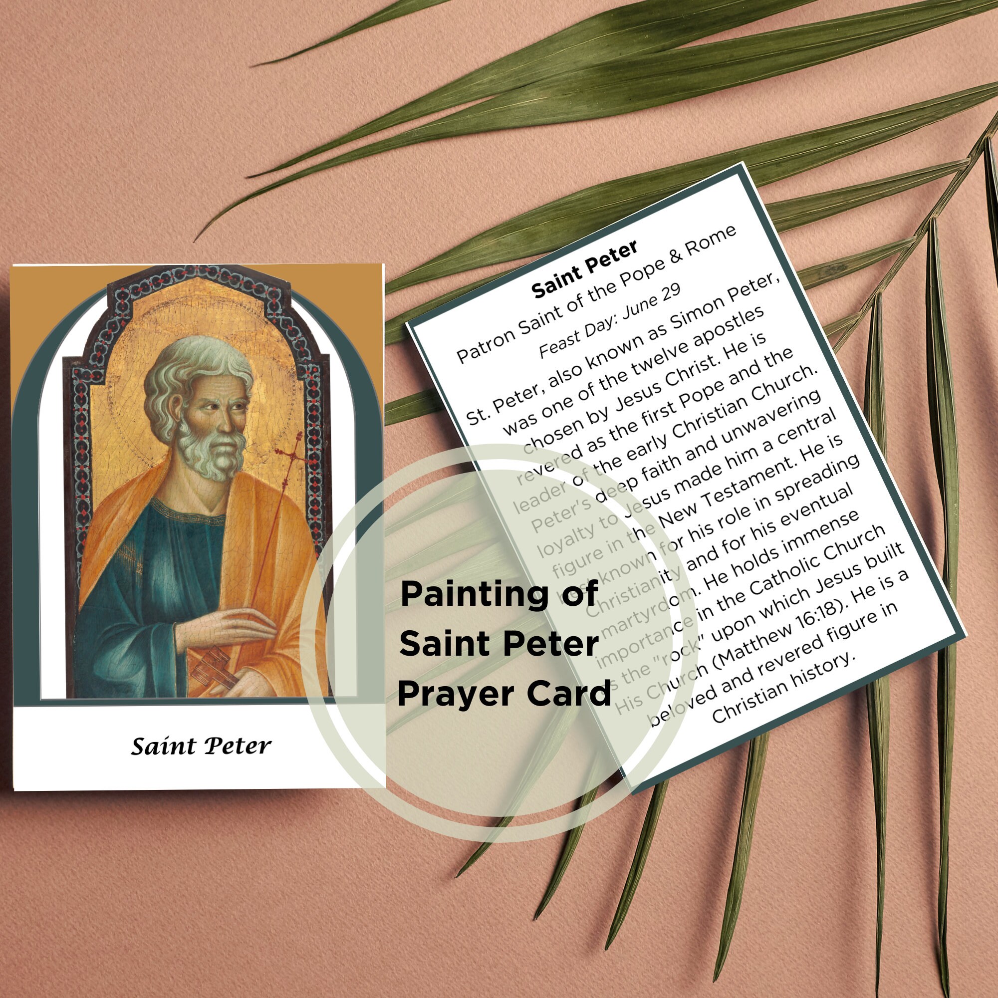St. Peter Printable Prayer Cards Digital Printable Set for Catholics ...