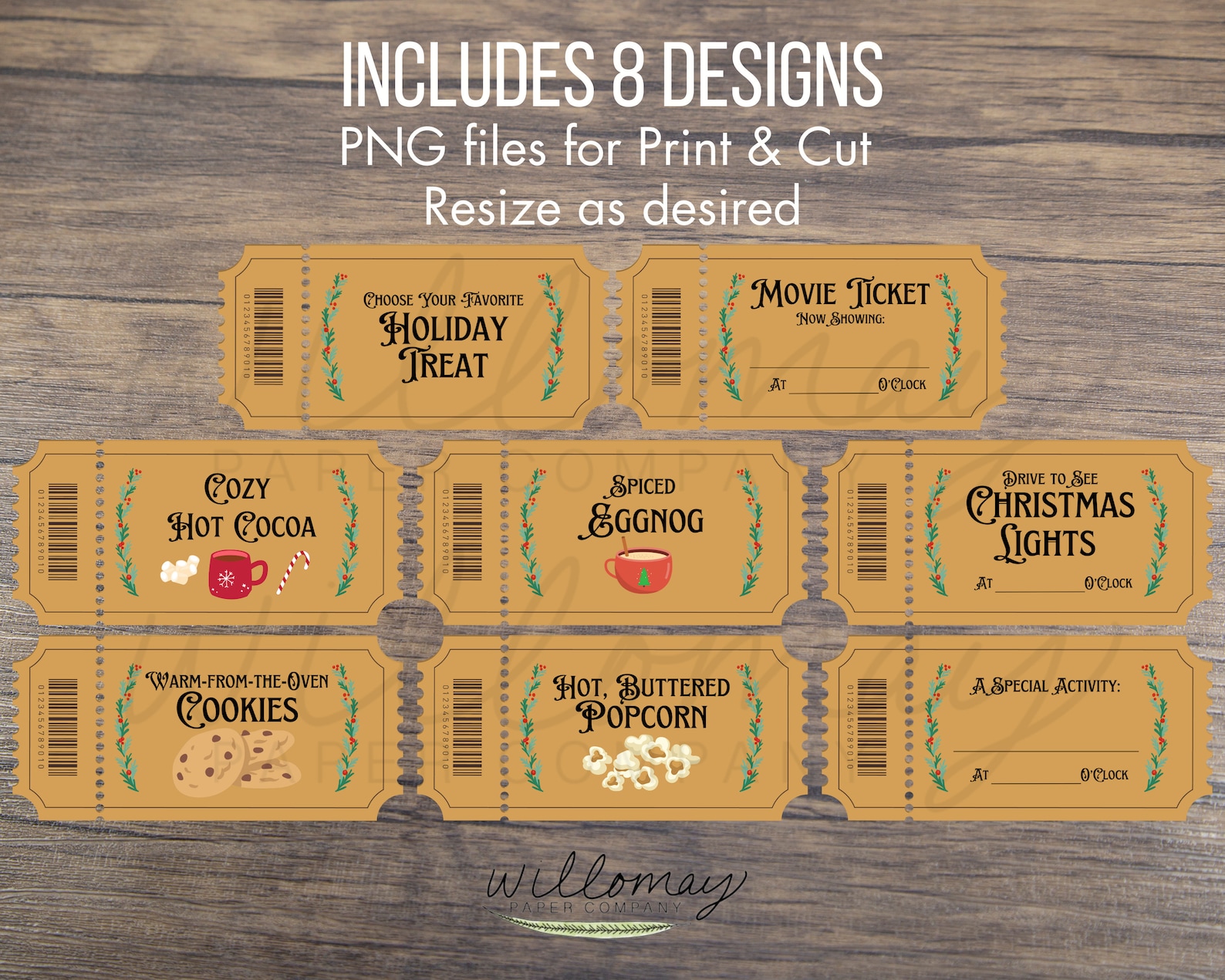 Printable Fun Christmas Tickets PNG - Etsy