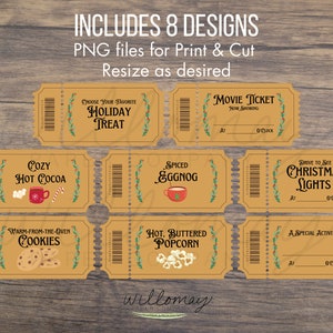 Printable Fun Christmas Tickets PNG - Etsy