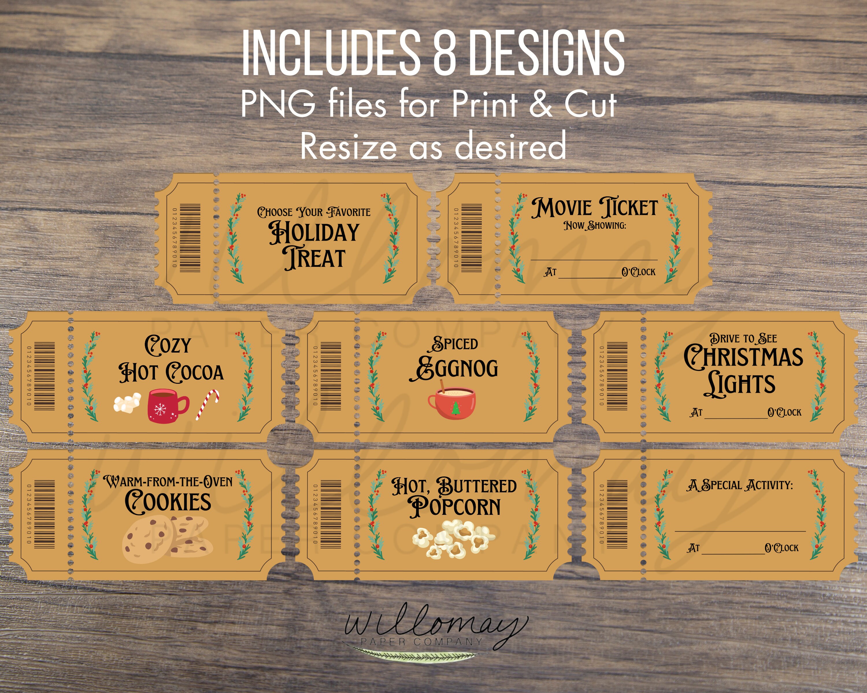 Printable Fun Christmas Tickets PNG - Etsy