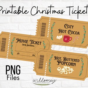 Printable Fun Christmas Tickets PNG - Etsy