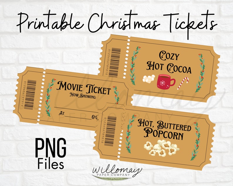 Printable Fun Christmas Tickets PNG - Etsy