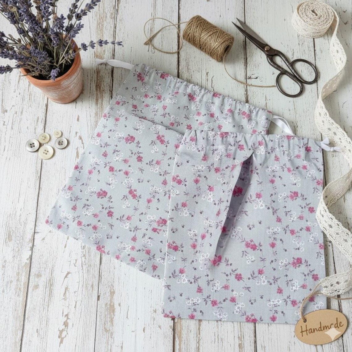 Set of 2 Floral Fabric Pouches - Etsy