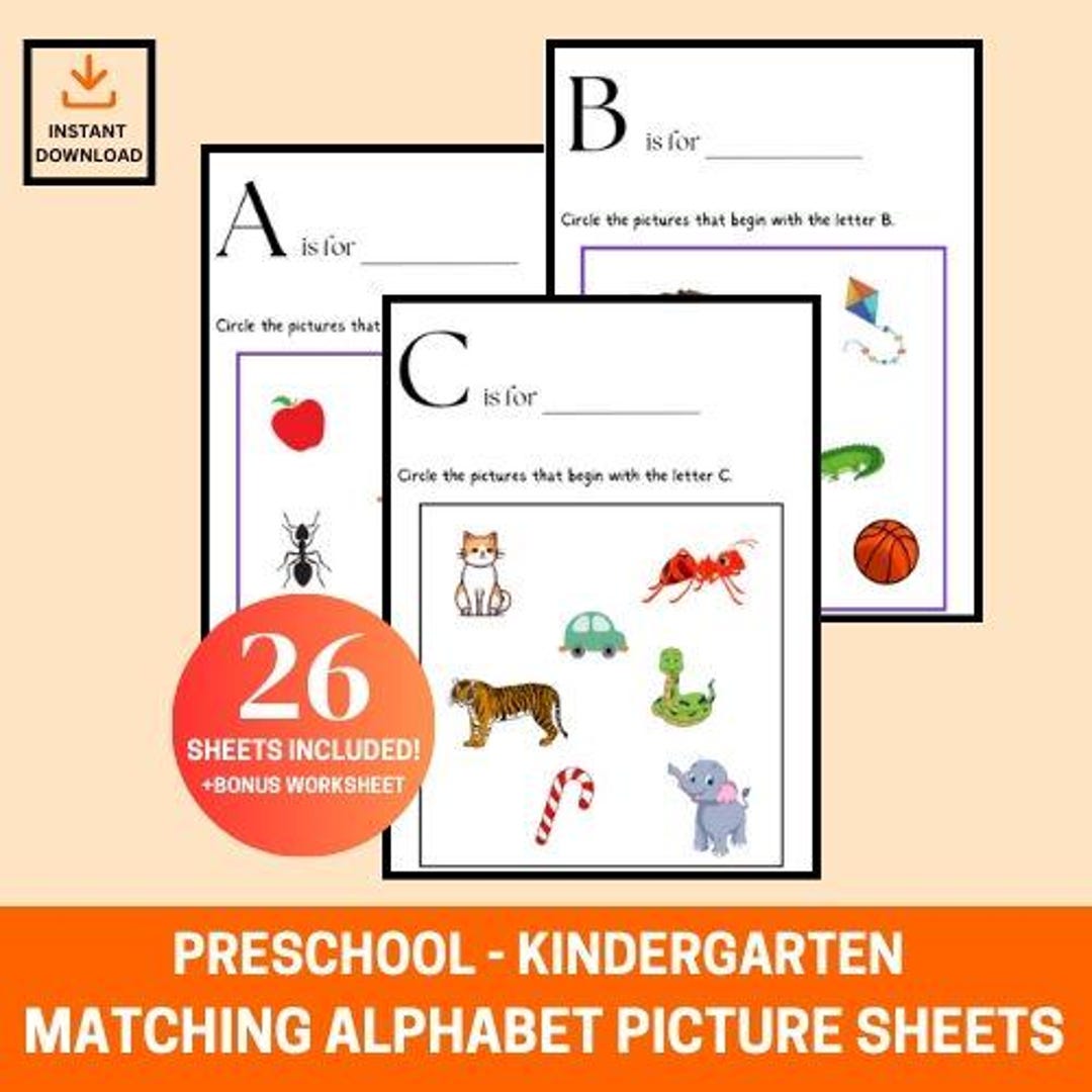 Alphabet Matching Activity | Kindergarten/pre-school Printable Alphabet ...