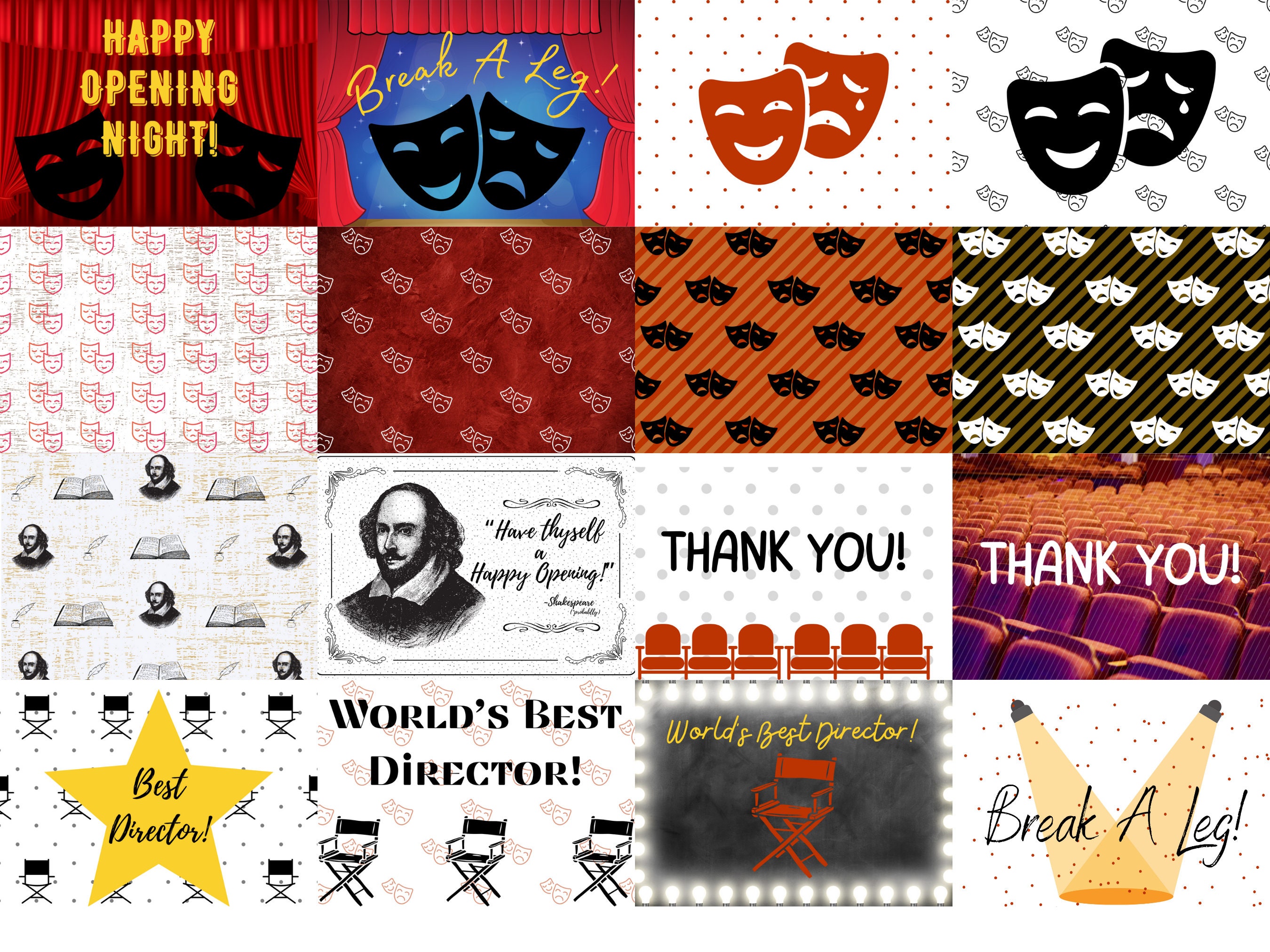 Theatre Cards Pack! Digital Download! - Etsy