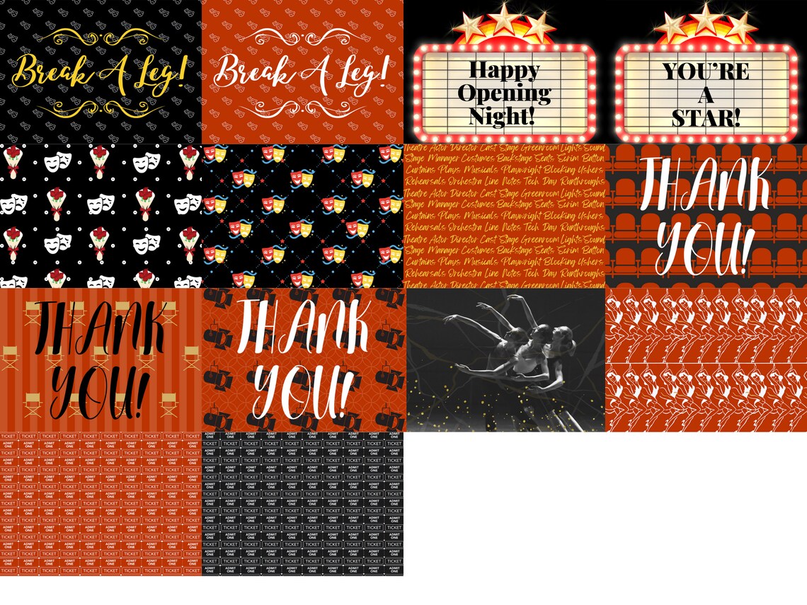 Theatre Cards Pack Digital Download | Etsy