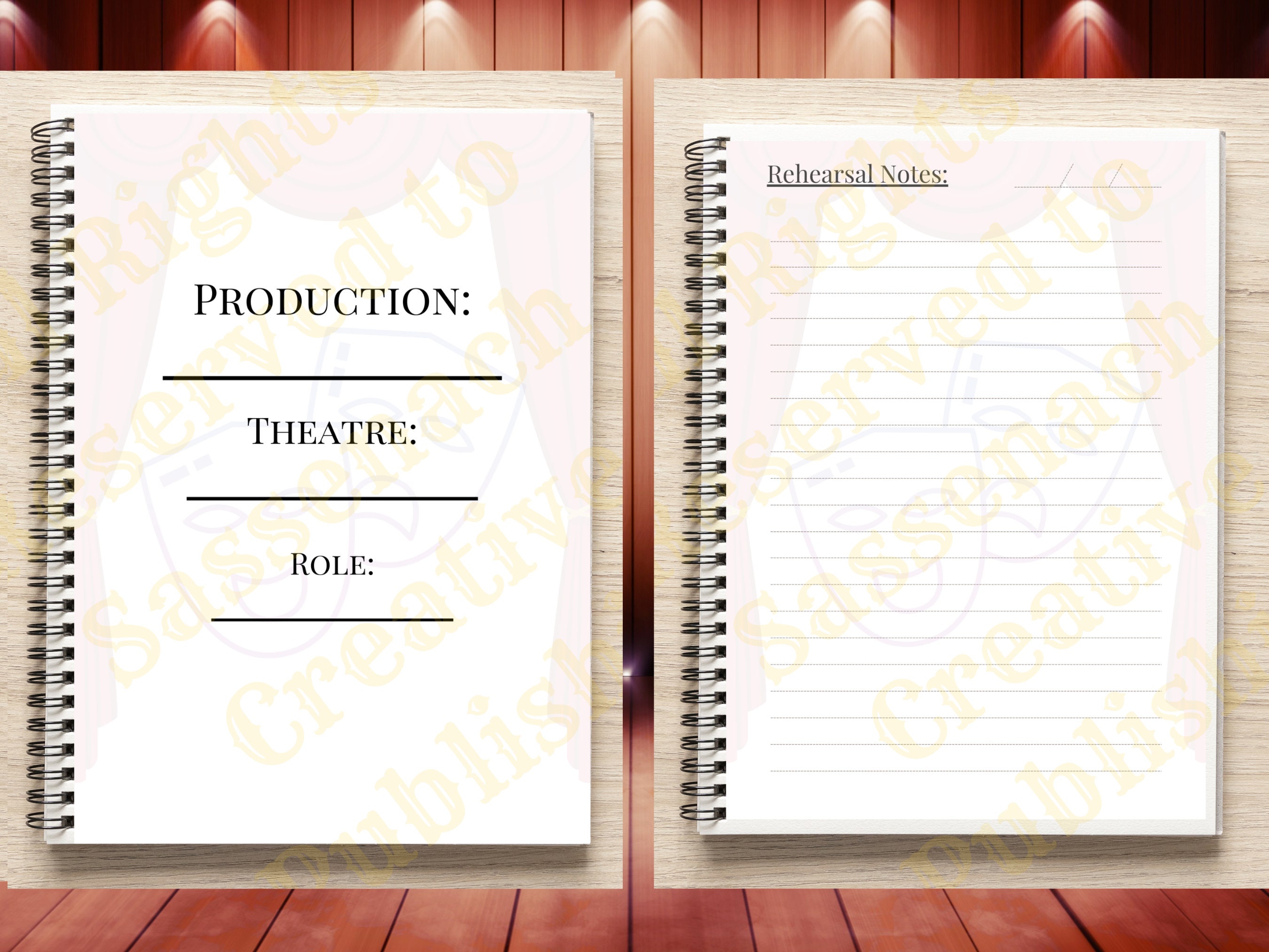 Printable Theatre Rehearsal Notebook Digital Download! - Etsy