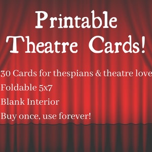 Theatre Cards Pack! Digital Download! - Etsy