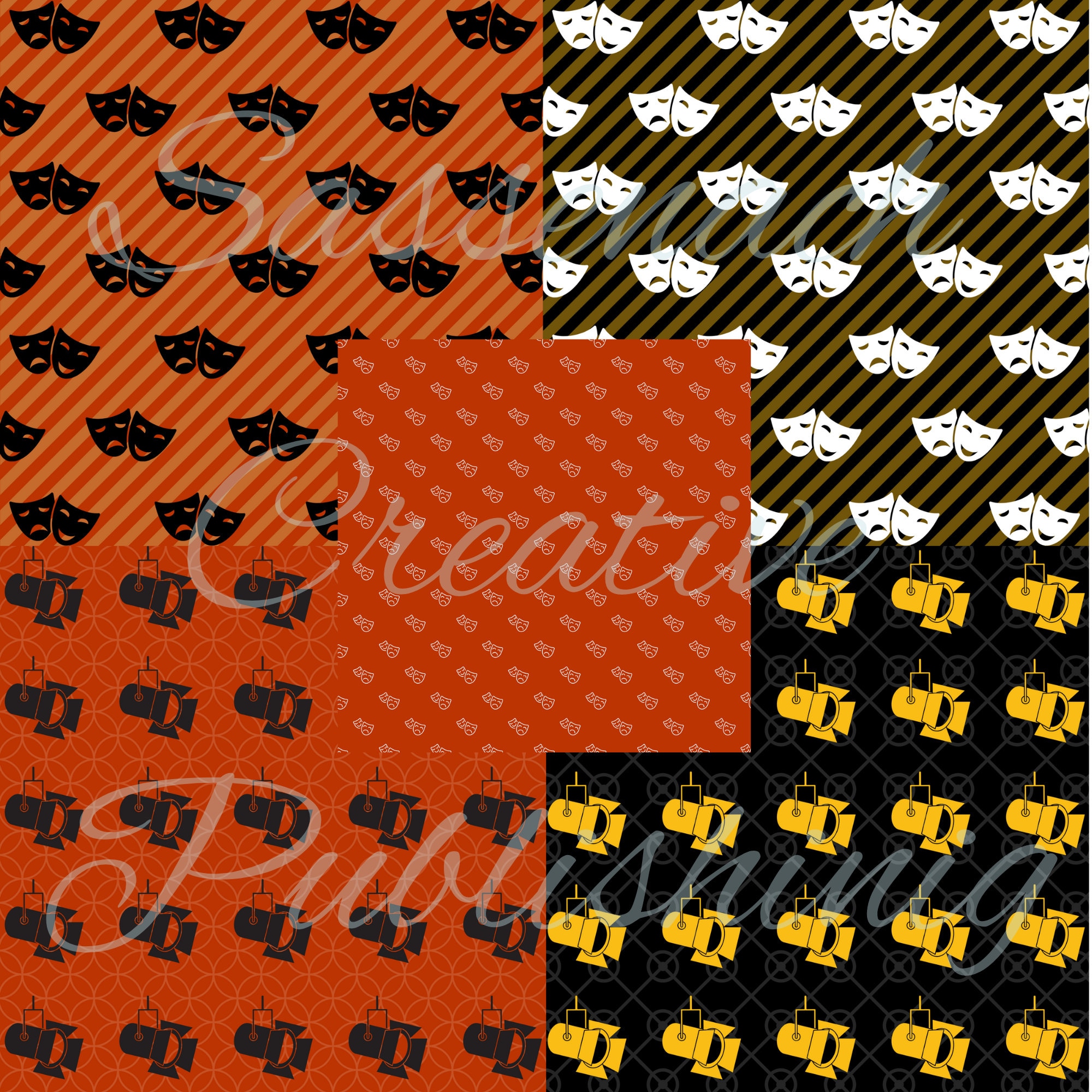 Theatre Digital Paper Pack Download! - Etsy