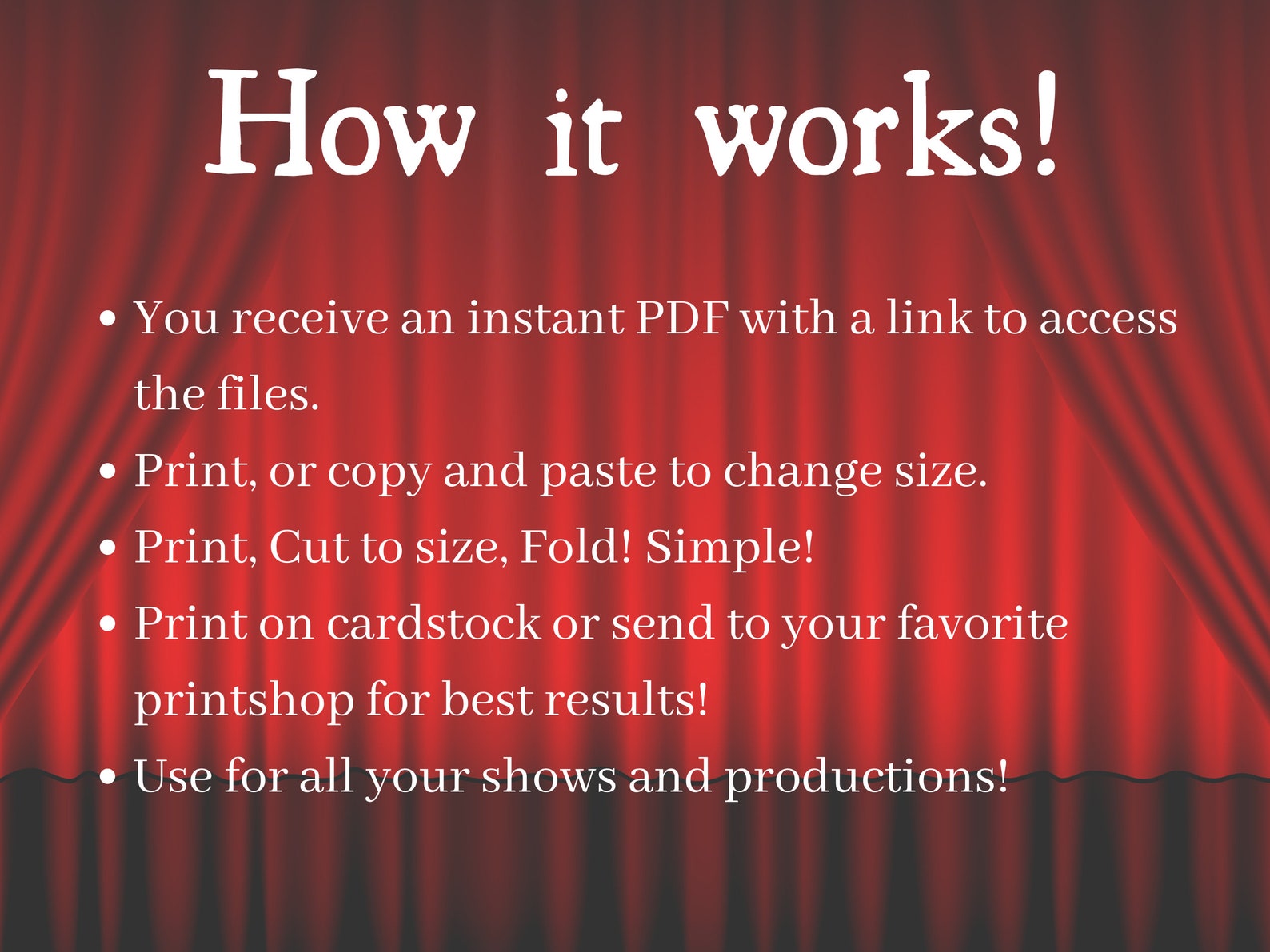 Theatre Cards Pack Digital Download - Etsy